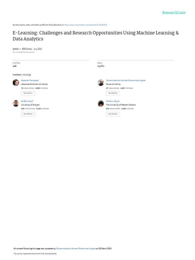 E-Learning Challenges and Research Opportunities U | PDF | Educational Technology | Learning