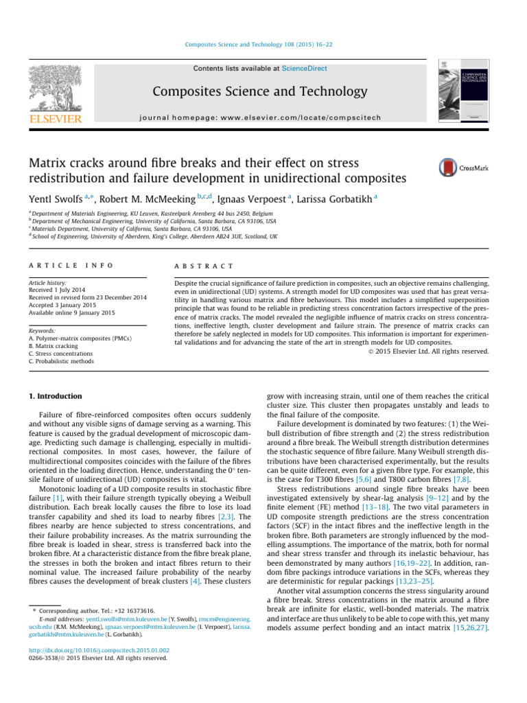 Matrix Cracks in Unidirectional Composites | PDF | Composite Material ...