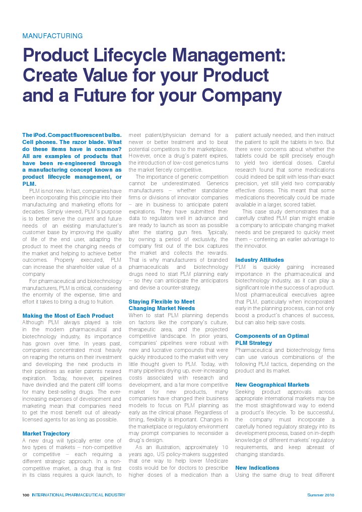 Product Lifecycle Management | PDF | Generic Drug | Pharmaceutical Drug