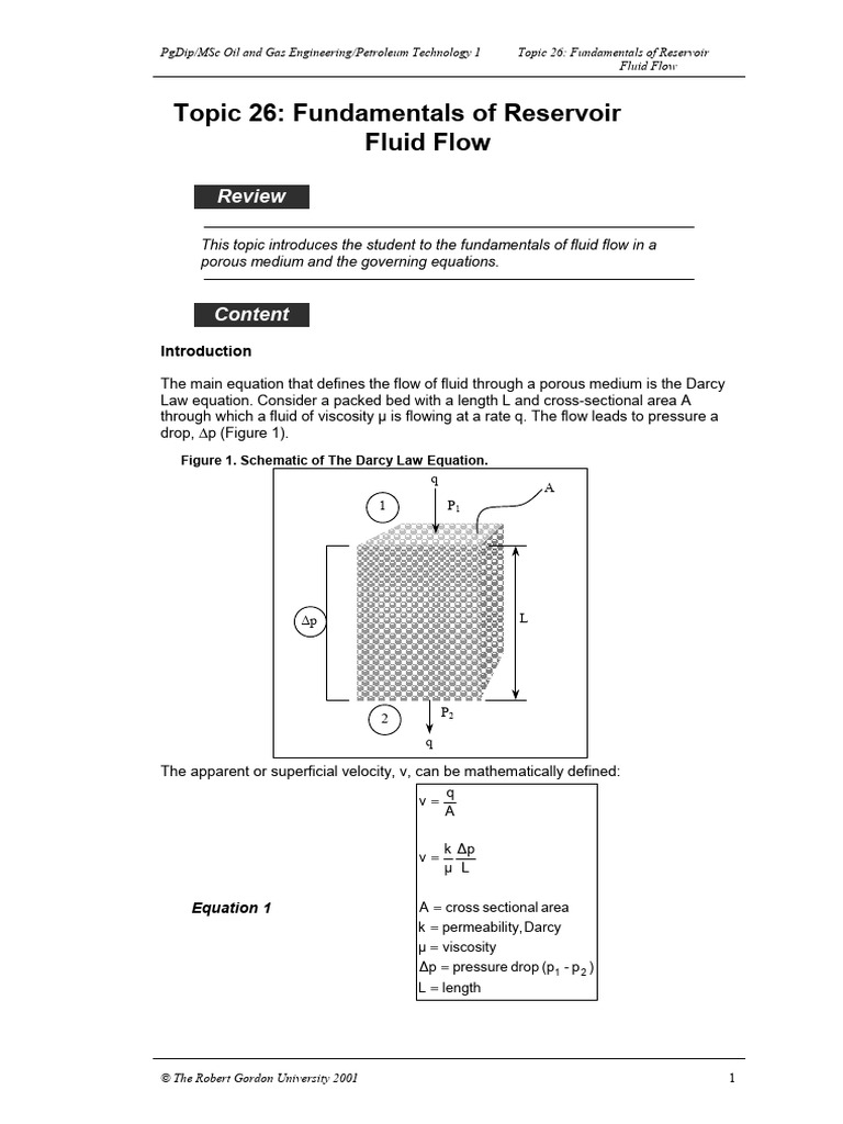 Topic 26 - Fundamental of Reservoir Fluid Flow - 2 | PDF | Permeability (Earth Sciences) | Fluid ...