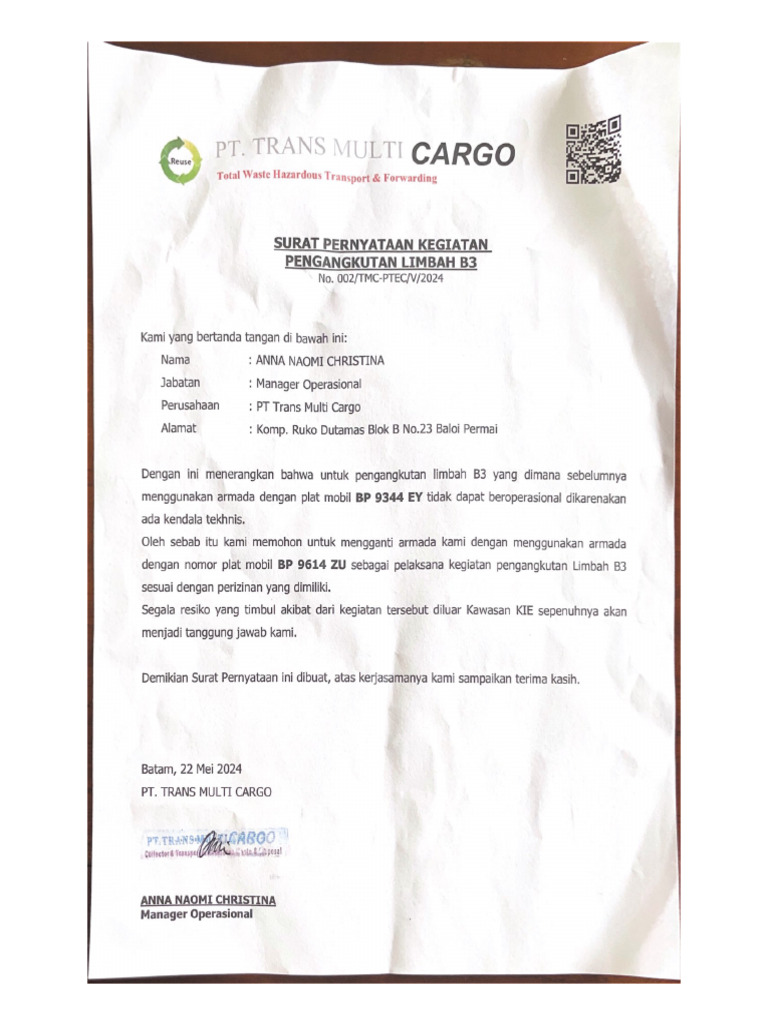 PT. TRANS MULTI CARGO | PDF