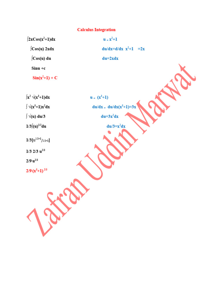 Calculus Integration | PDF