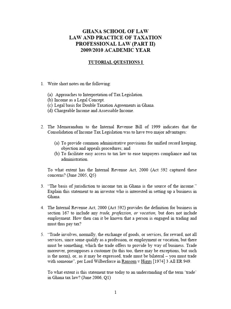 Final Tutorial Sheet I | PDF | Taxes | Income Tax