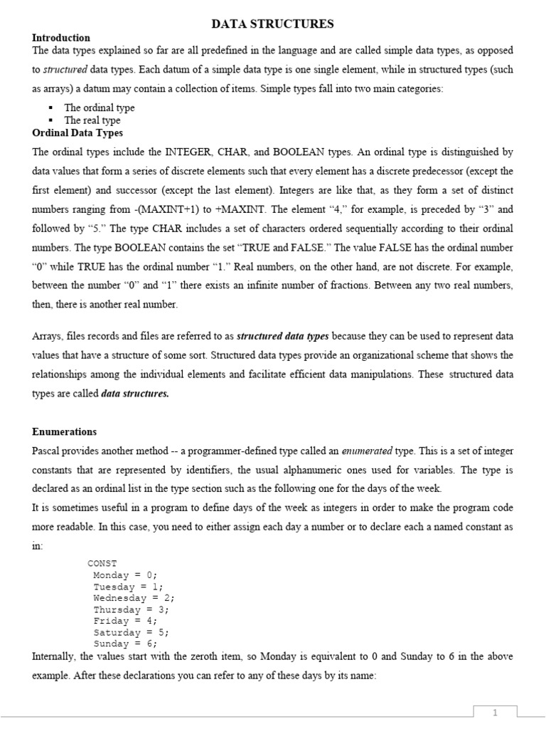 Data structures | Download Free PDF | Data Type | Boolean Data Type Data structures | Download Free PDF | Data Type | Boolean Data Type