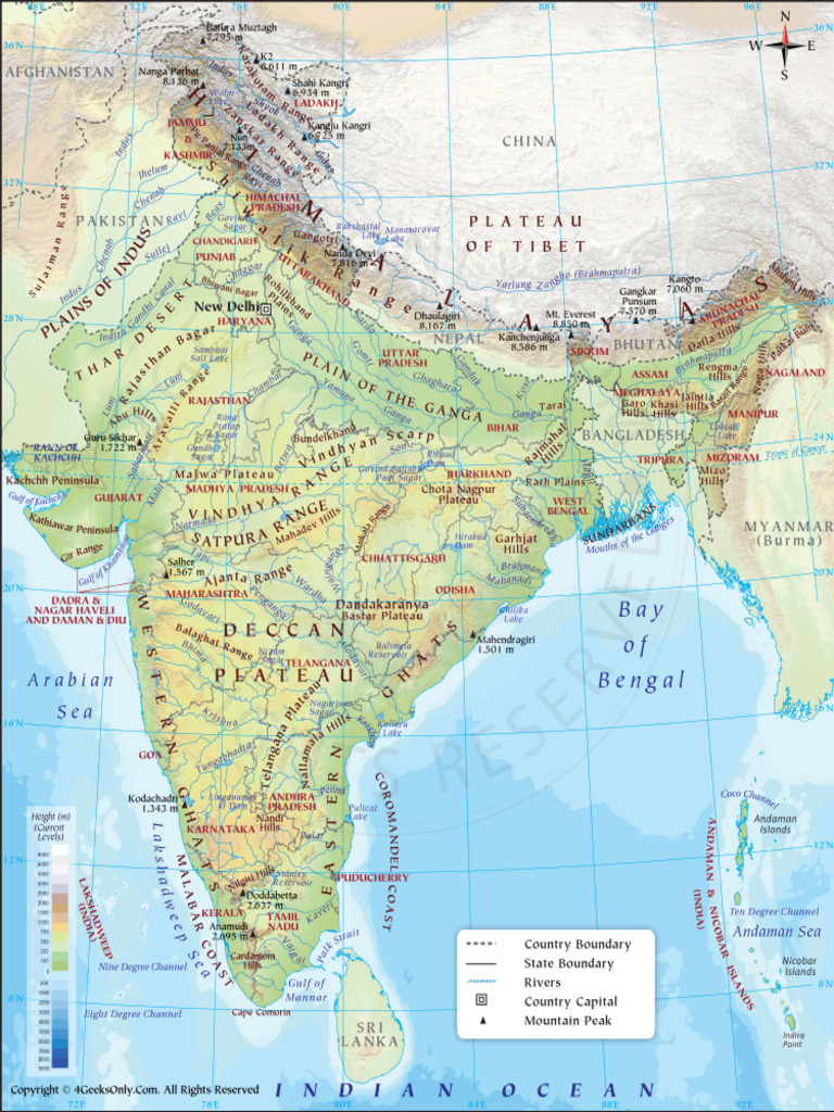 India Physical Map | PDF