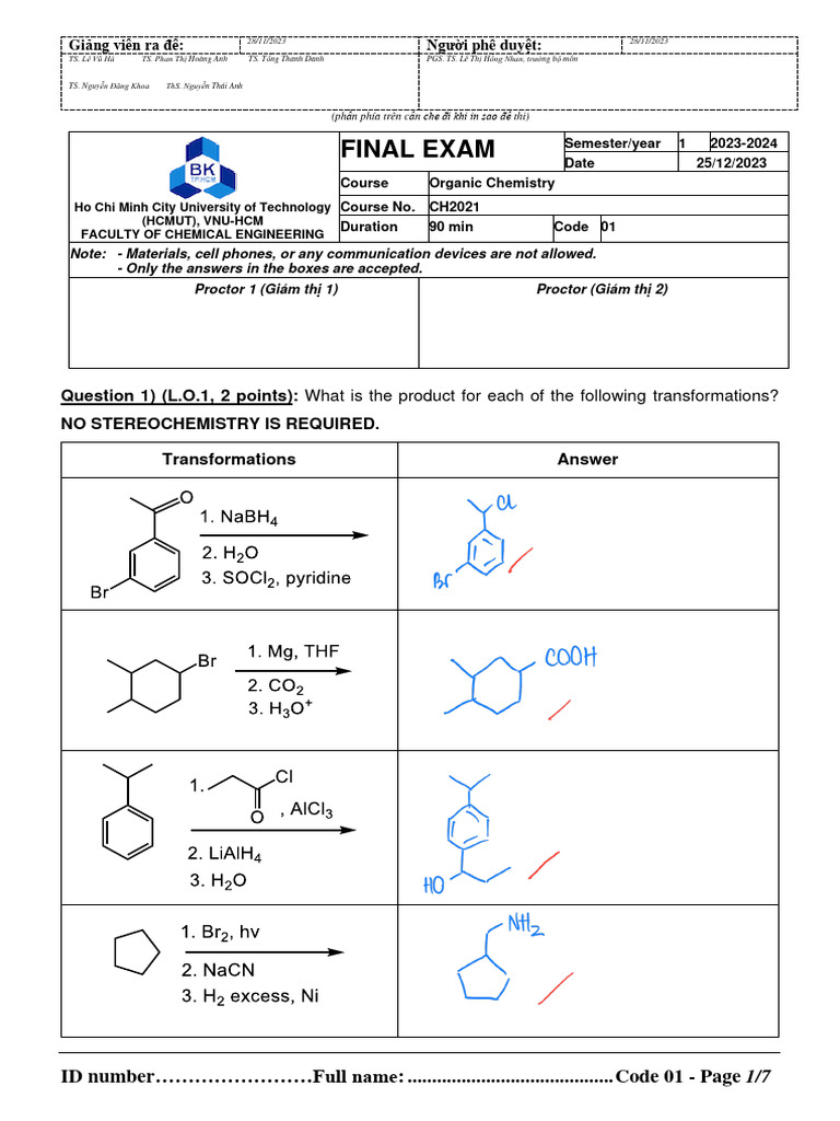 Đề Chính Thức Tiếng Anh hk231 PDF | PDF | Chemical Compounds | Chemistry