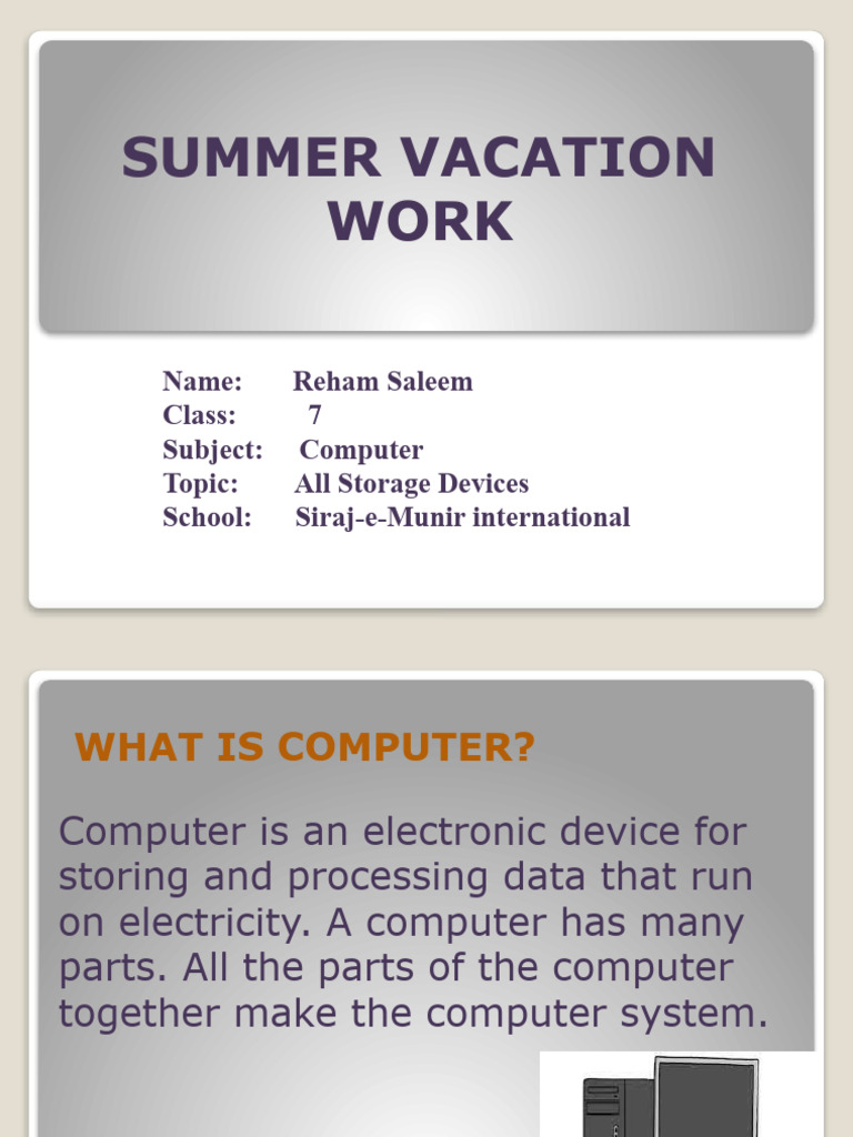 Reham Saleem, Class 7, COMPUTER | PDF | Computer Data Storage | Dvd