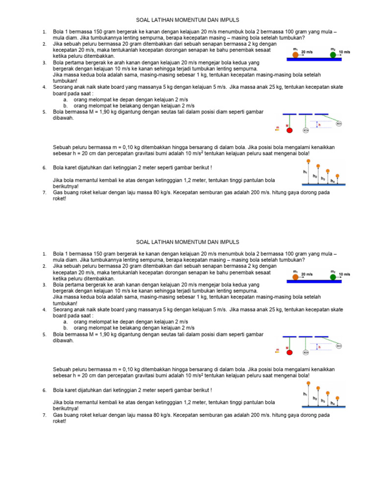 Soal Momentum Dan Impuls | PDF