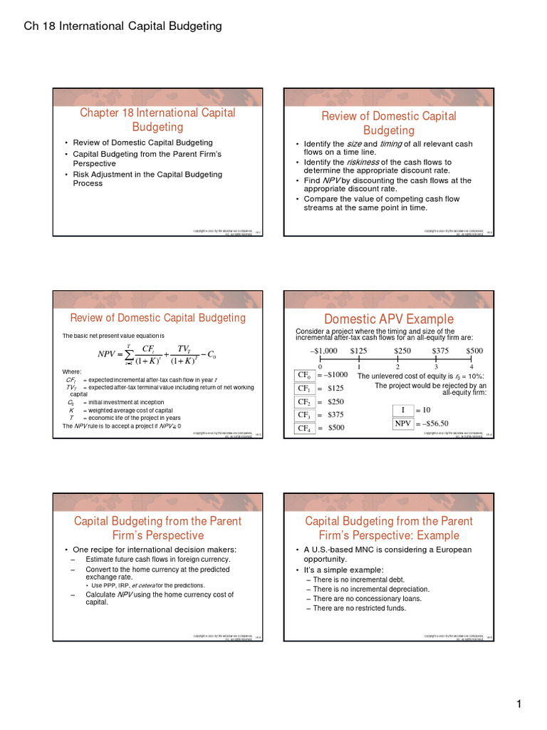 Ch18 International Capital Budgeting | PDF | Capital Budgeting | Internal Rate Of Return