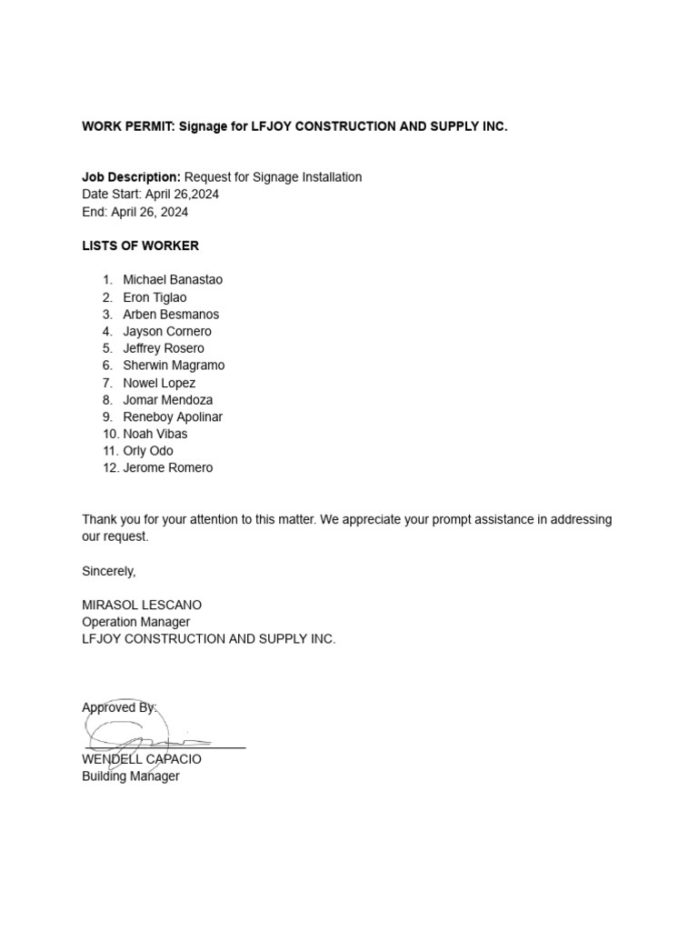 Signage Installation Permit 2024 | PDF | Law