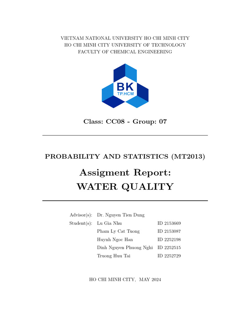 Water Quality Analysis Report | PDF | Water | Linear Regression