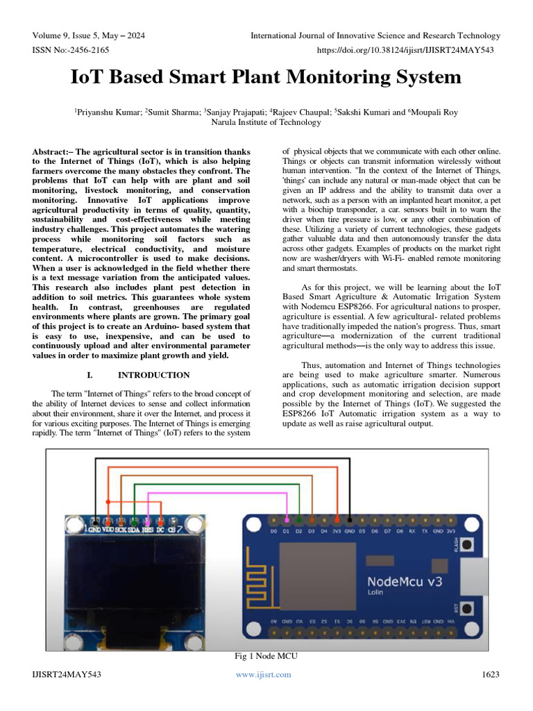 IoT Based Smart Plant Monitoring System | Download Free PDF | Internet ...
