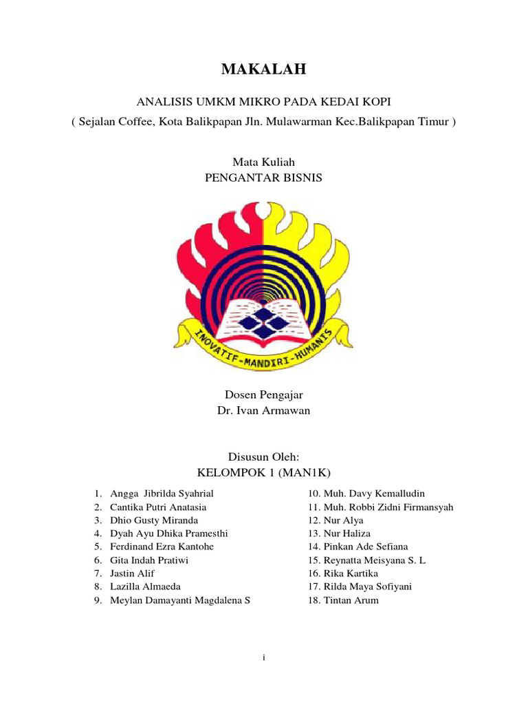 Makalah Analisis Umkm Kelompok 1 (Man1k) | PDF