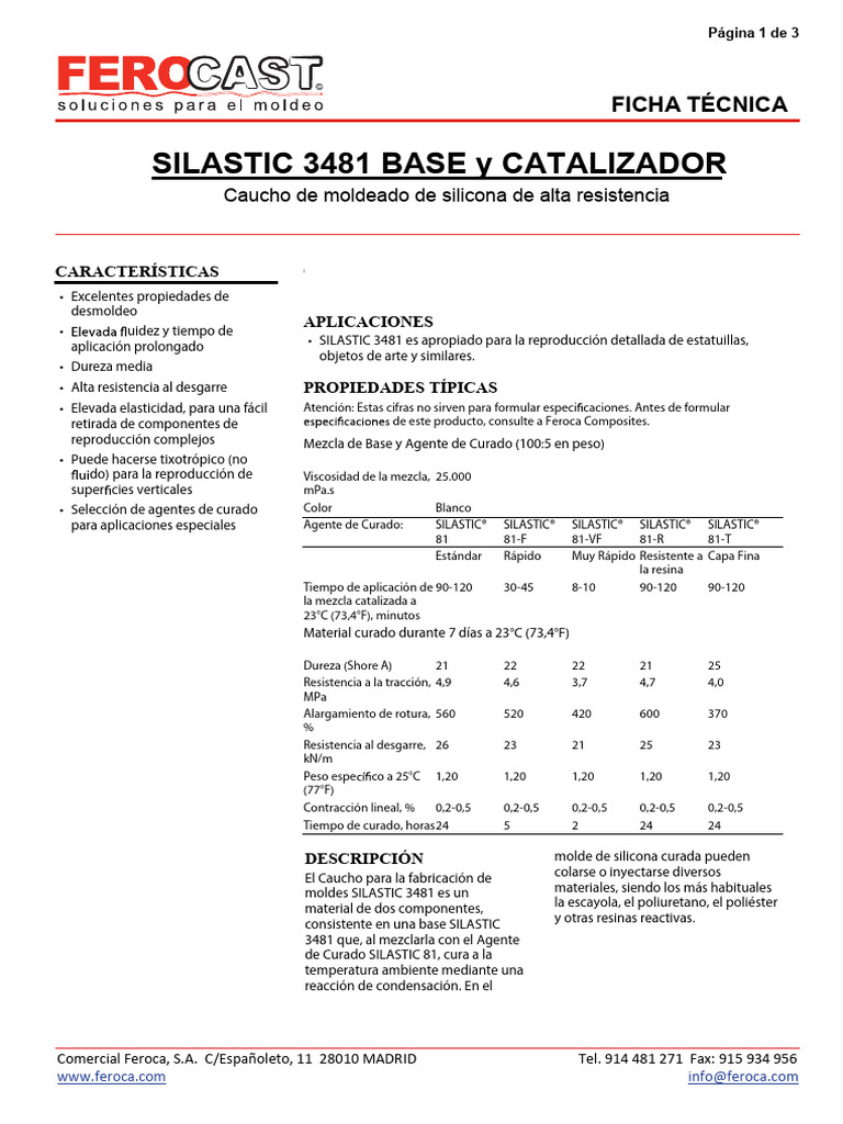 FT Silastic 3481 | PDF | Silicona | Materiales