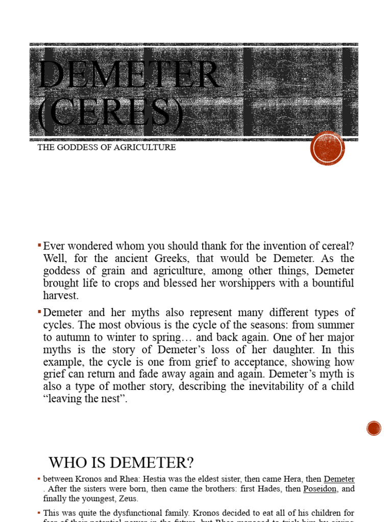 Demeter | PDF | Persephone | Hades
