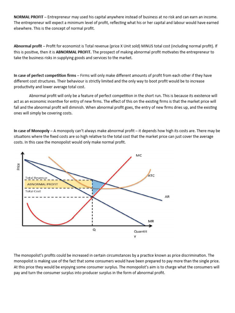 Normal and abnormal profit | PDF