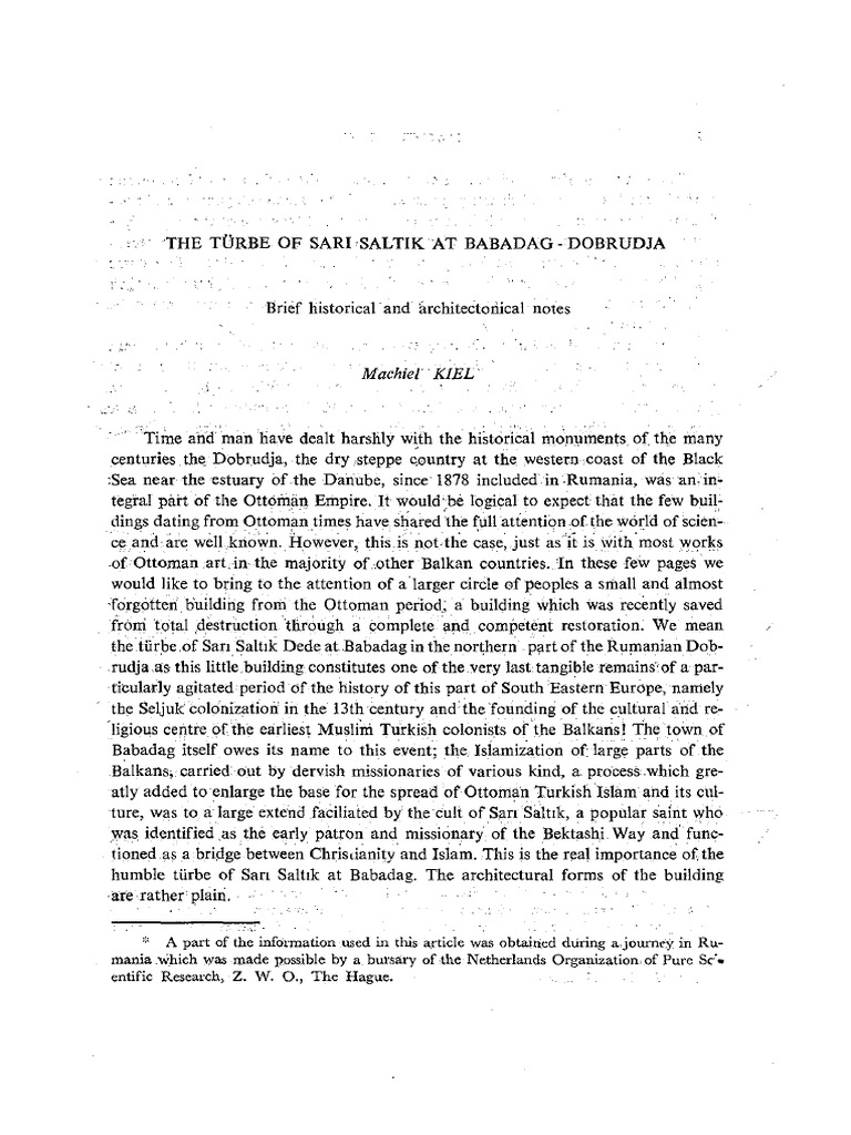 Sari Saltik Türbe: Ottoman Heritage | PDF | Social Science | Travel