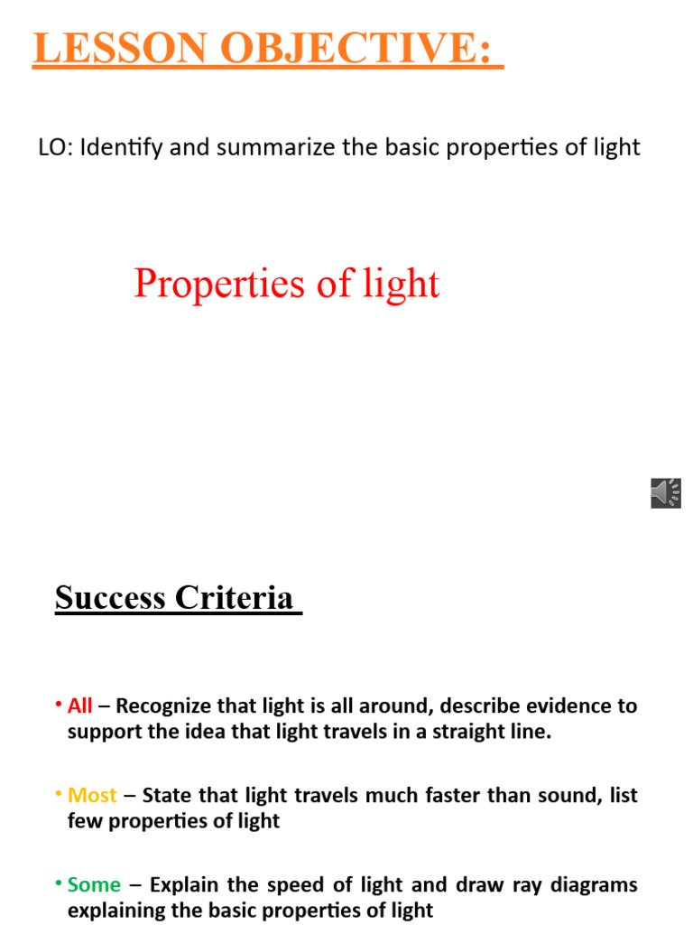 Light Lesson - 1 | PDF