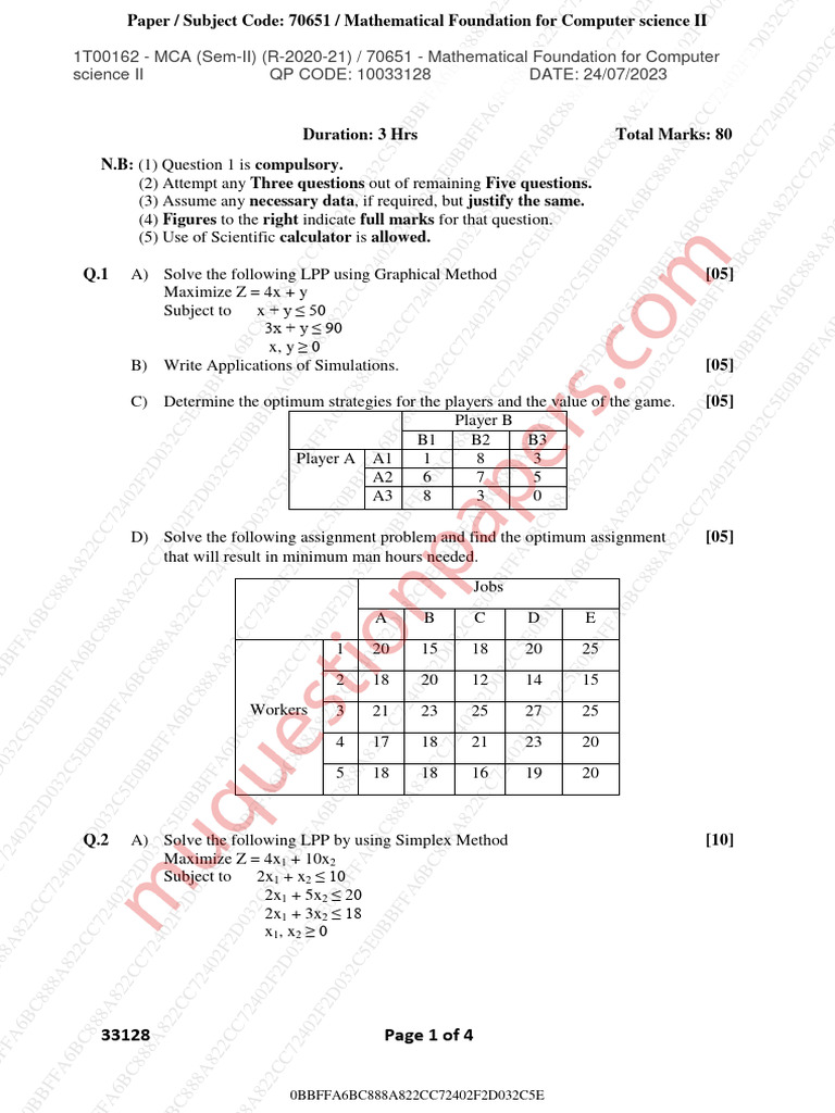 Technology Mca Master of Computer Applications Semester 2 2023 May ...