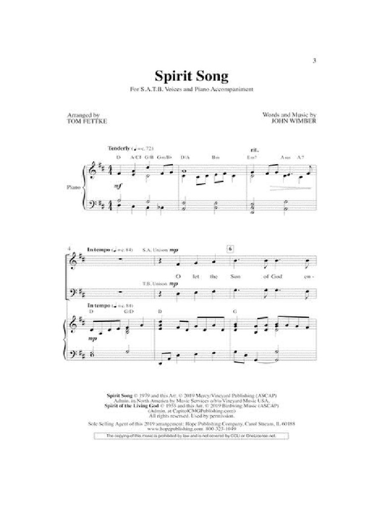 Spirit Song John Wimber | PDF