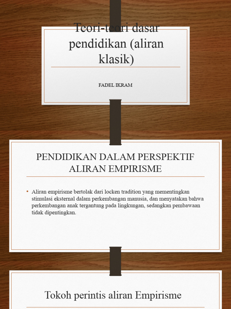 Teori Pendidikan: Empirisme vs Nativisme | PDF