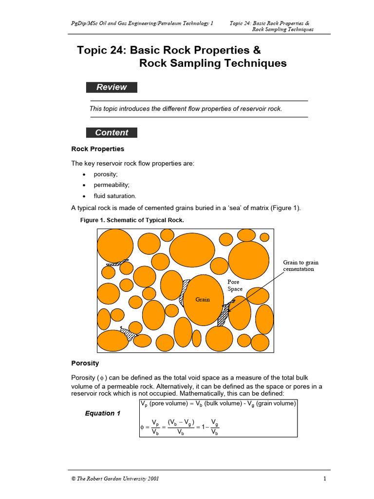 Topic 24 - Basic Rock Porperties & Sampling Methods | PDF ...