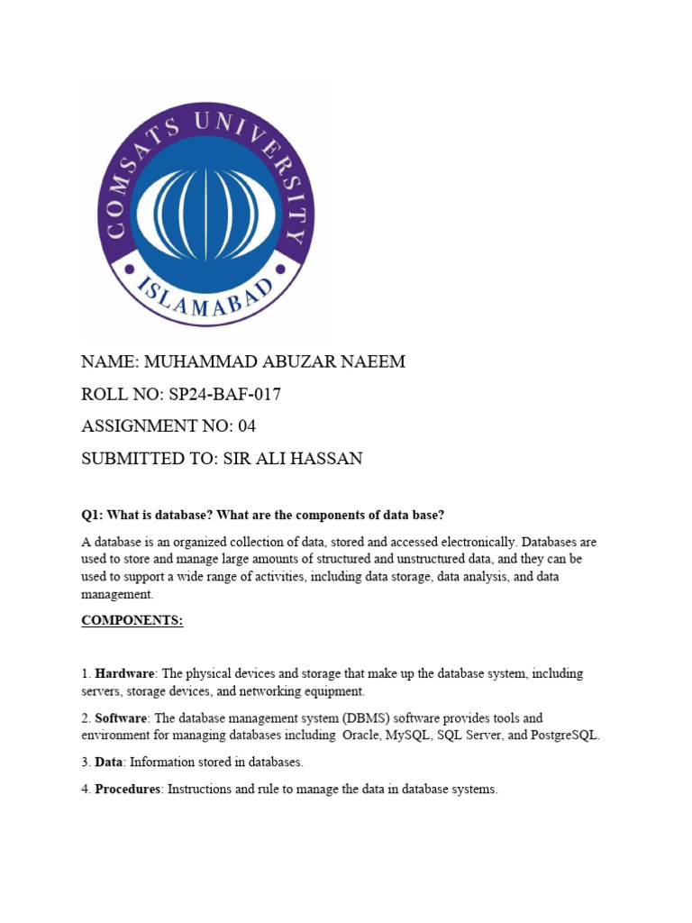 ICT assignment 4 Bachelors | PDF | Databases | Relational Database ICT assignment 4 Bachelors | PDF | Databases | Relational Database