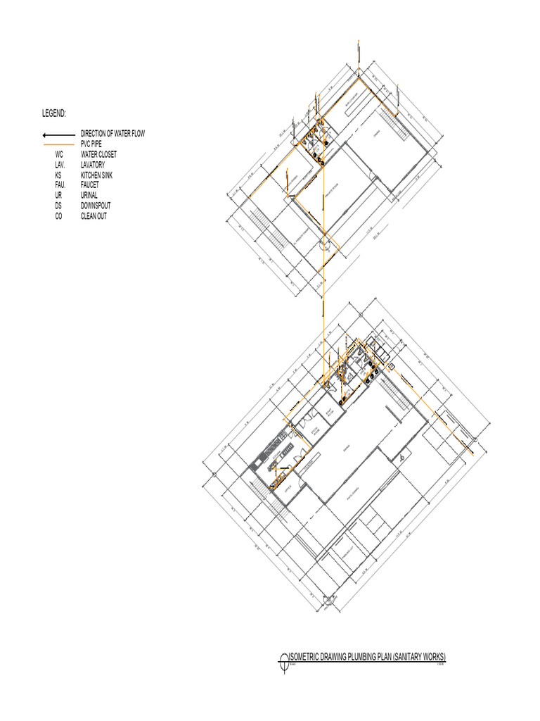 Gab DSB Isometric Sanitary Works Plumbing Plan | PDF | Bathroom | Home ...