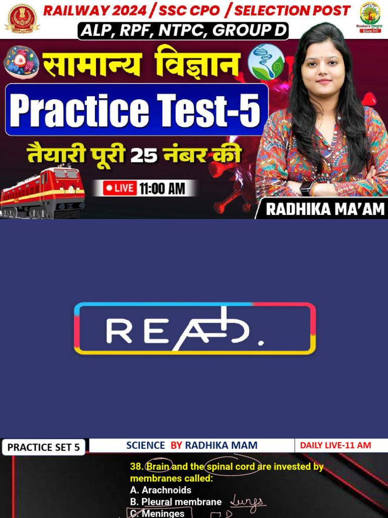 RAILWAY SCIENCE Practice Set 5 by Radhika Mam - Compressed | PDF