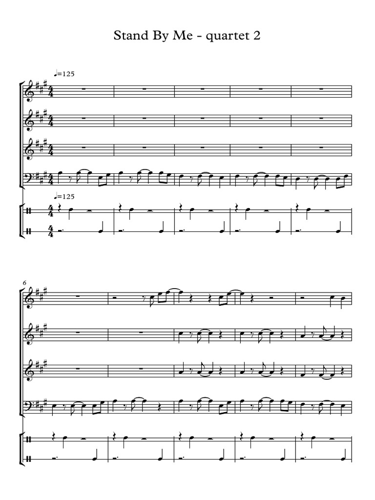 Stand By Me - quartet 2. - Score and parts | PDF