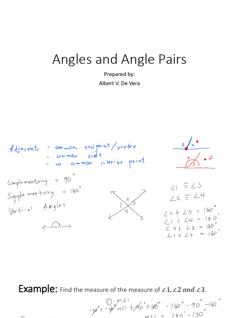 Geometry: Angles & Angle Pairs | PDF