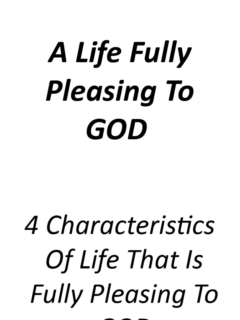 4 Traits of a God-Pleasing Life | PDF | Epistle To The Colossians ...