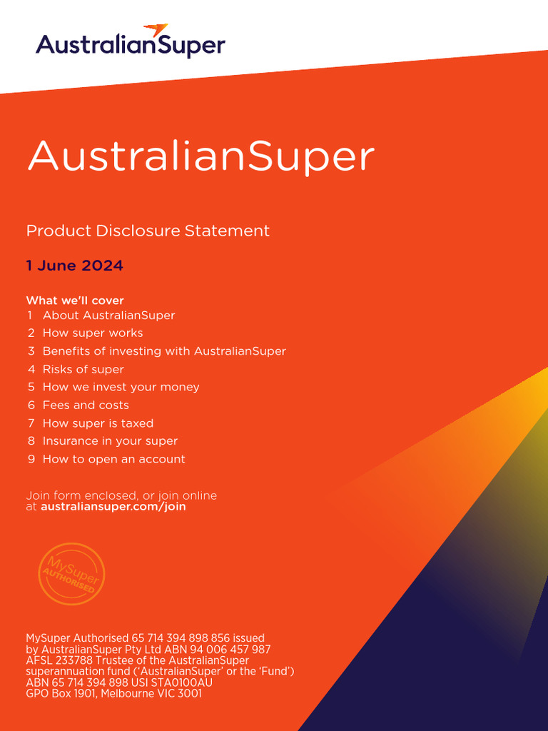Australiansuper: Product Disclosure Statement | Download Free PDF ...