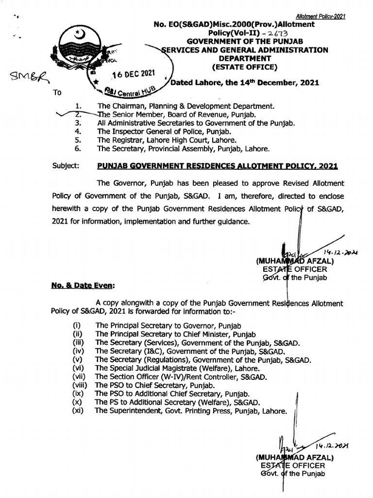 Allotment Policy 2021 | PDF
