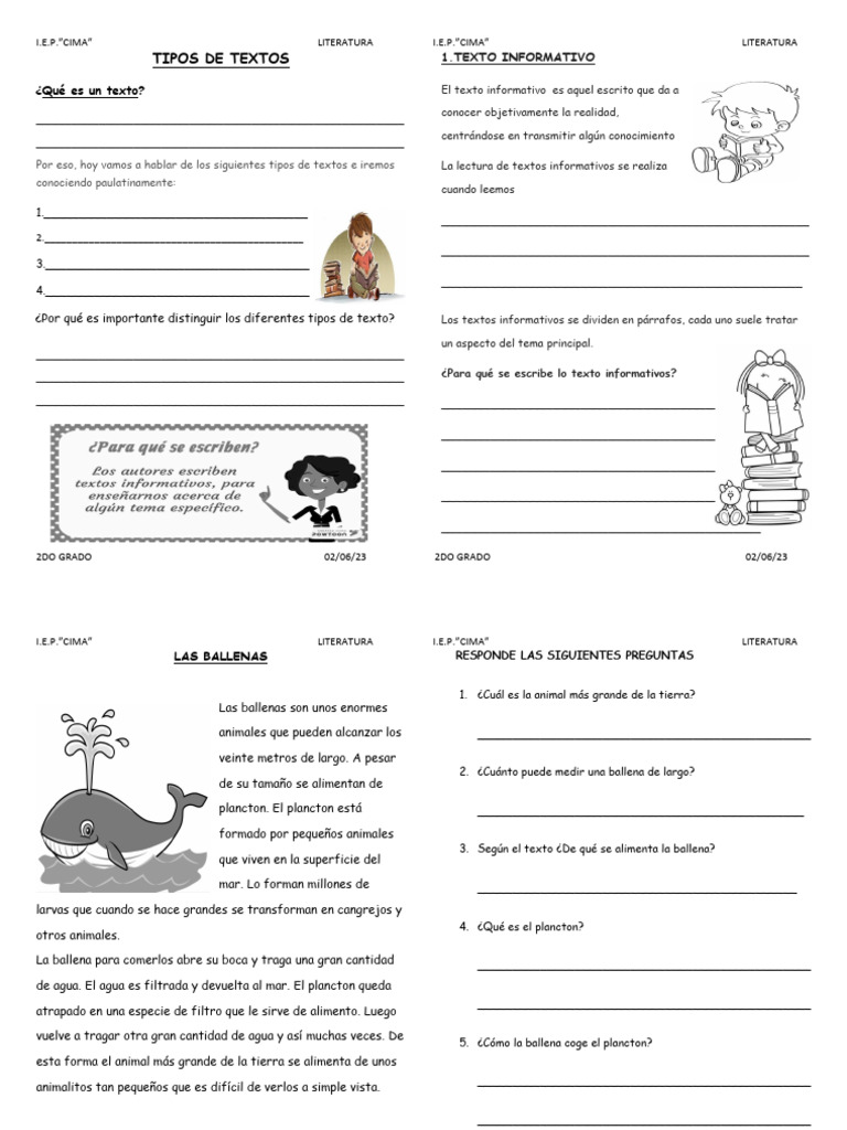 TIPOS DE TEXTOS 2DO GRADO | PDF