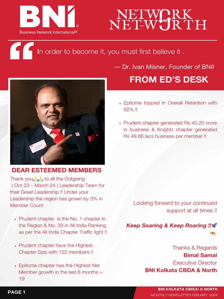 BNI Newsletter - March 2024 | PDF | Business