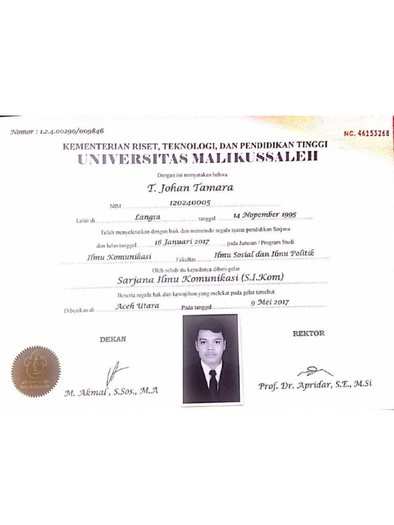 ijazah, transkrip nilai dan akreditasi | PDF