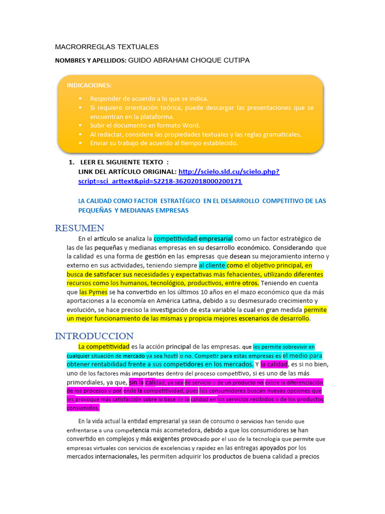 Macrorreglas Textuales | Descargar gratis PDF | Calidad (comercial ...