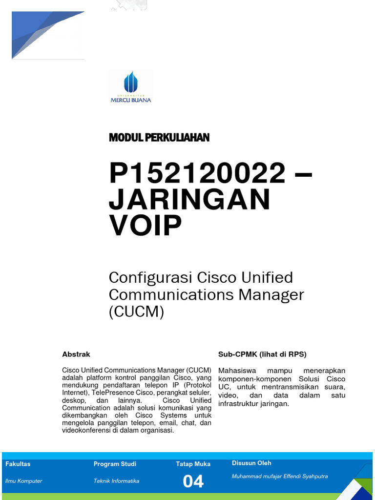 Modul Perkuliahan Cucm | PDF