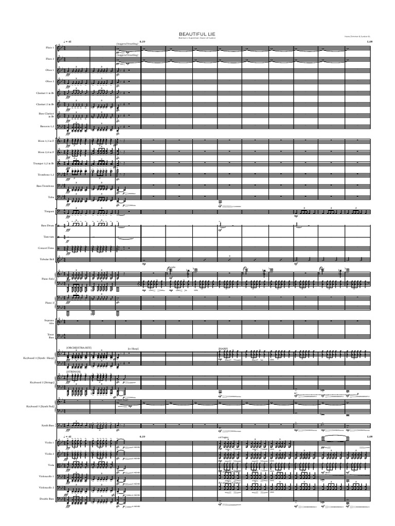 Beautiful Lie - Full Score | PDF