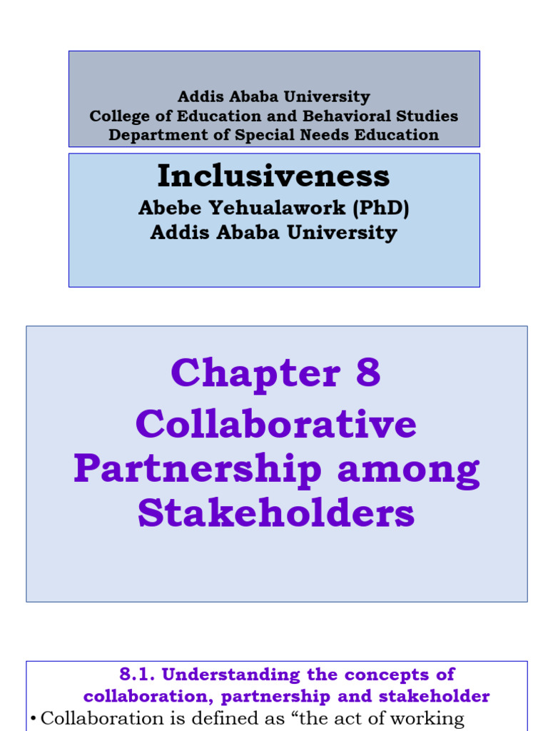Chapter 8 FINAL Collaborative Partnership Among Stakeholders | PDF | Collaboration | Stakeholder ...
