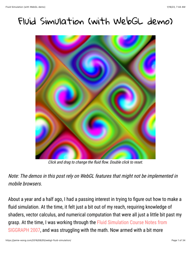 WebGL Fluid Simulation Guide | PDF | Navier–Stokes Equations | Applied Mathematics