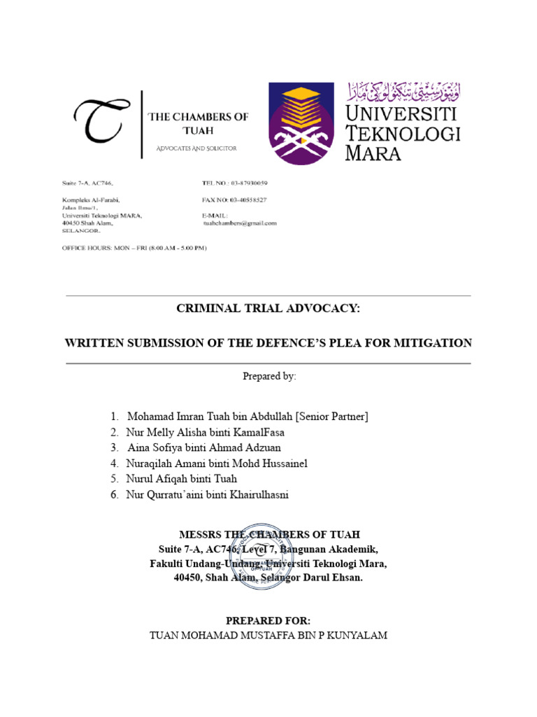 CTA Mitigation Plead Guilty 23 - 5 | PDF | Plea | Prosecutor