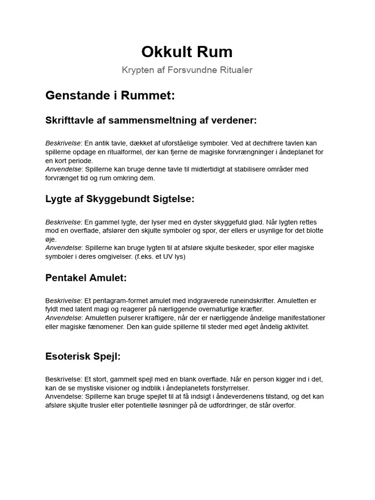 Okkult Rum | PDF