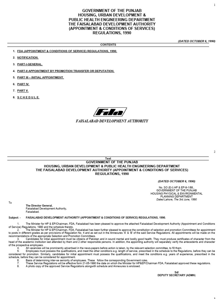 FDA REGULATION, 1990 (Final With Amendments) | PDF | Employment | Probation