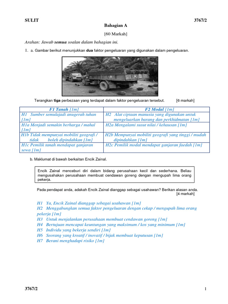 2021 Selangor - KL Ekonomi K2 Jawapan | PDF