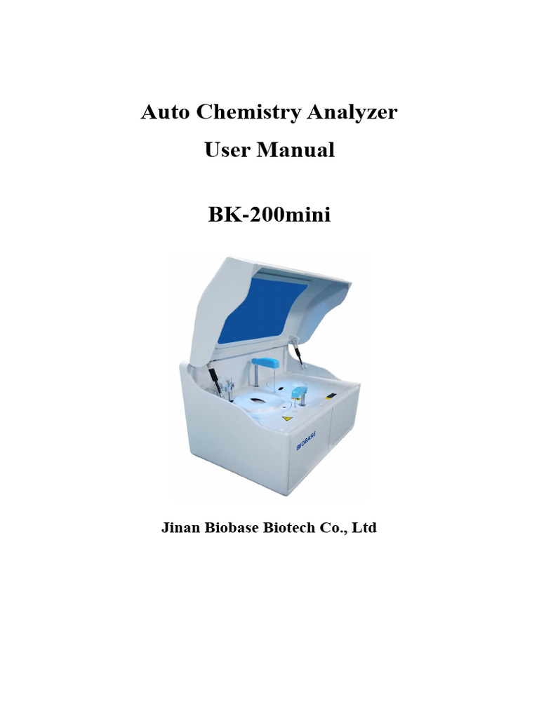 BK-Mini200 Automatic biochemistry analyzer user manual | PDF ...