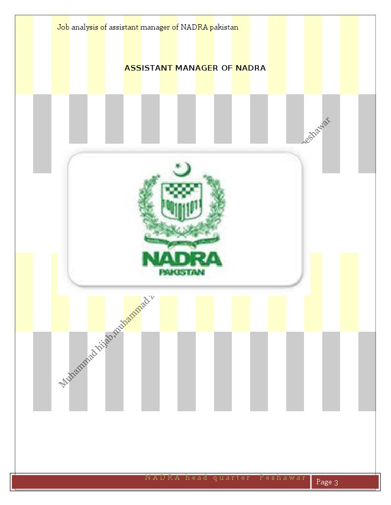 Job Specification and Job Description of NADRA Manager | PDF ...