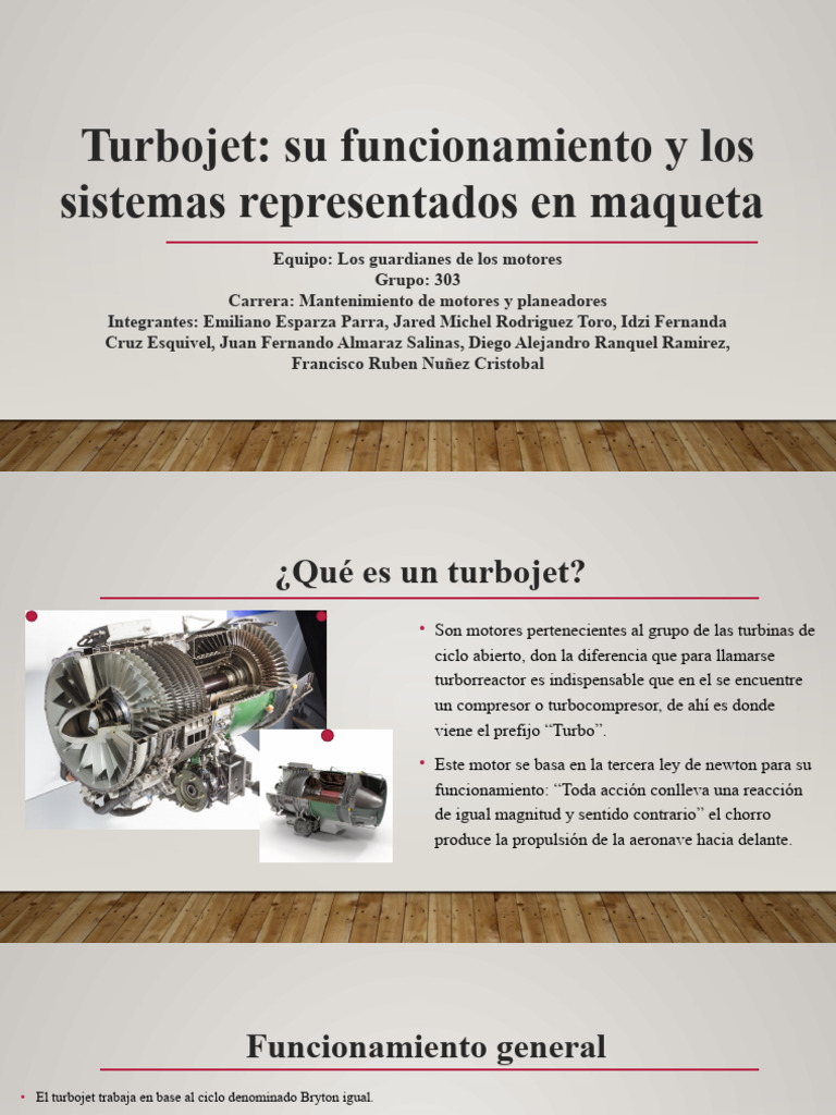 Turbojet Presentacion | PDF | Motor a reacción | Ingeniería