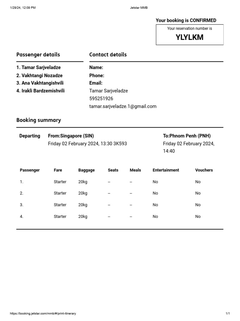 Jetstar MMB | PDF